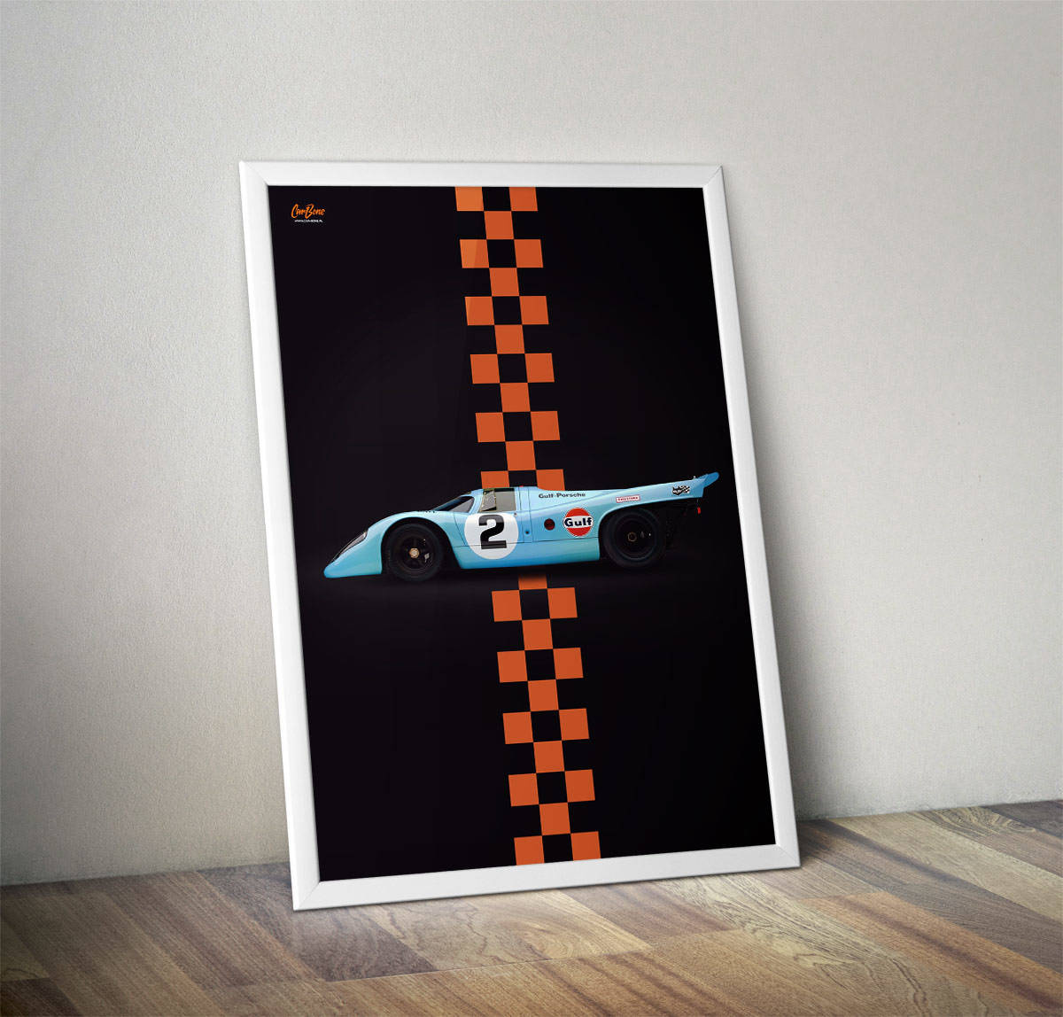 Poster of 917 #2 gulf livery, vertical 29,7 x 42 cm - CarBone