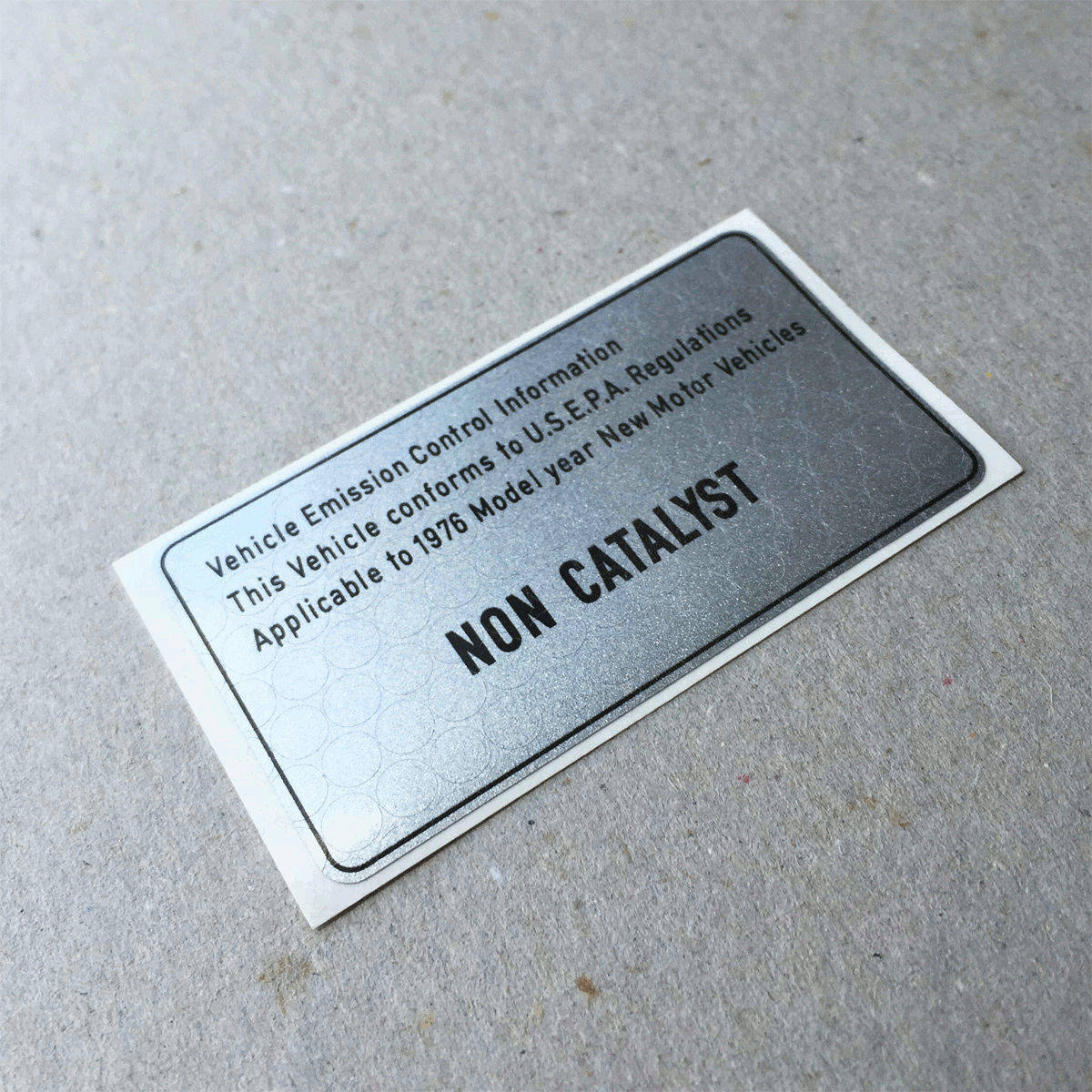 Non Catalyst decal for G-model 2.7 (1976) - CarBone