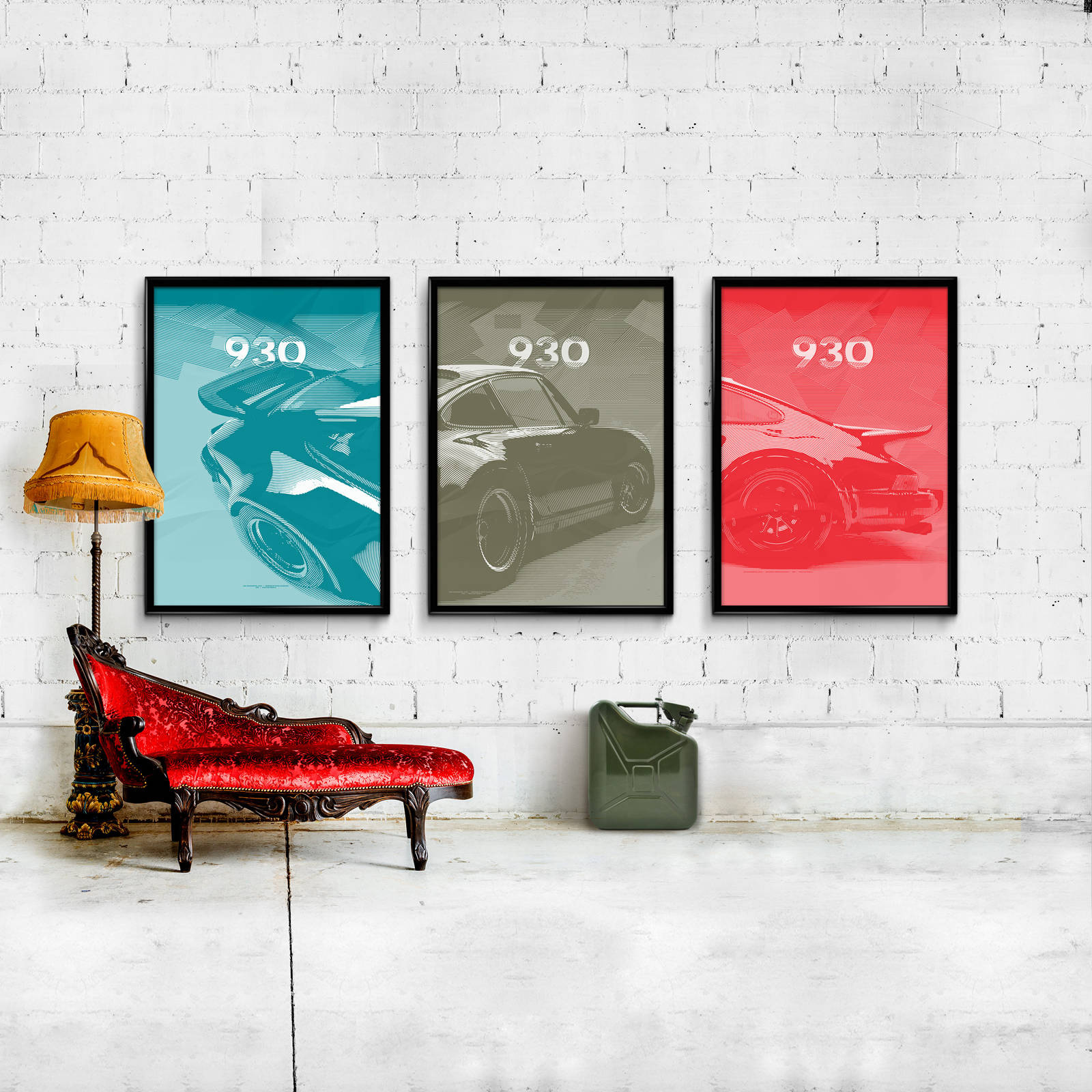 Raster series poster 930 T 29,7 x 42 cm \ Set of 3 - CarBone