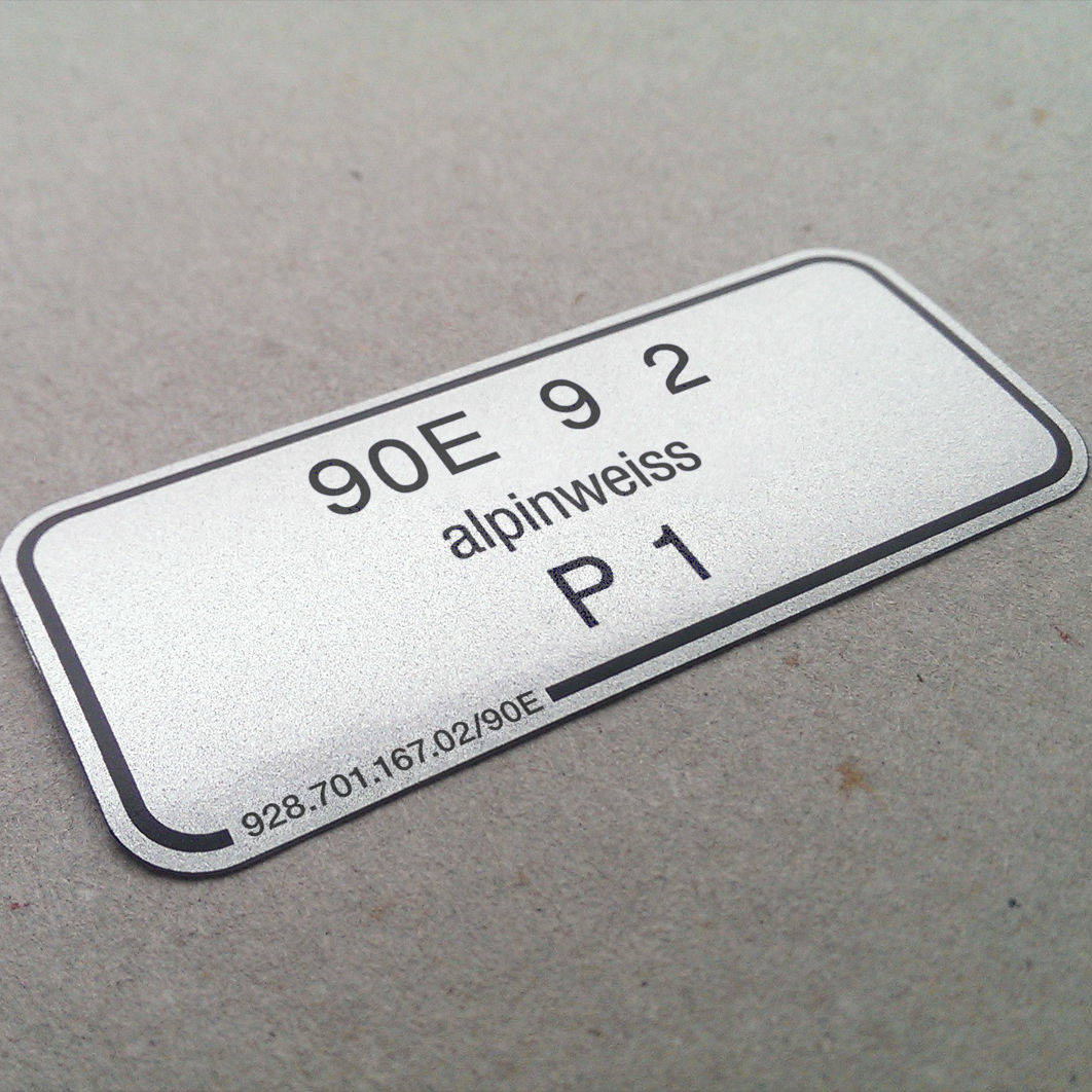 Color code stickers for Porsche cars - CarBone